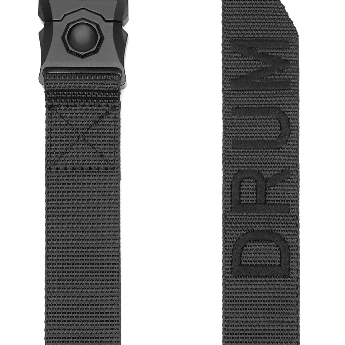 DRUM Push button buckle Woven belt- Black
