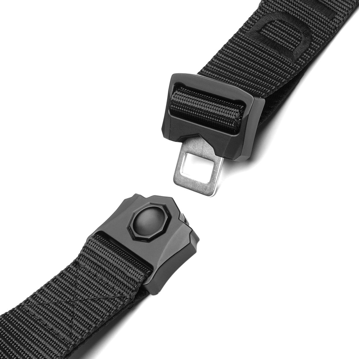 DRUM Push button buckle Woven belt- Black