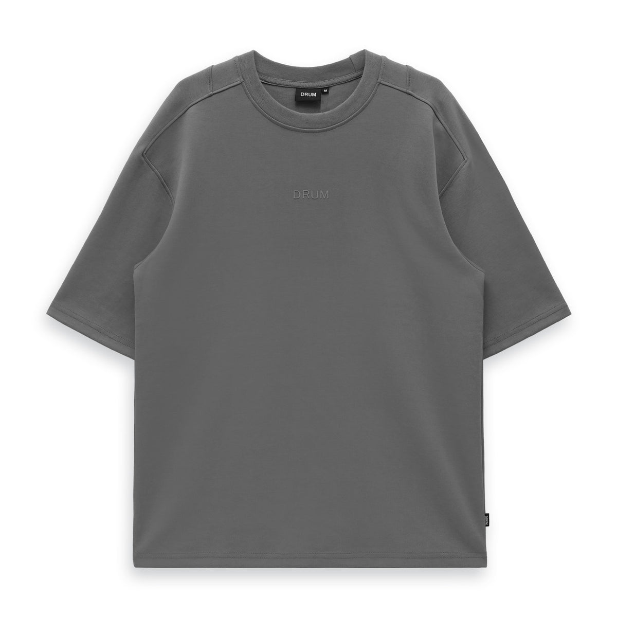 DRUM SELECT Beats Embroidery Oversized Tee- Dark Grey