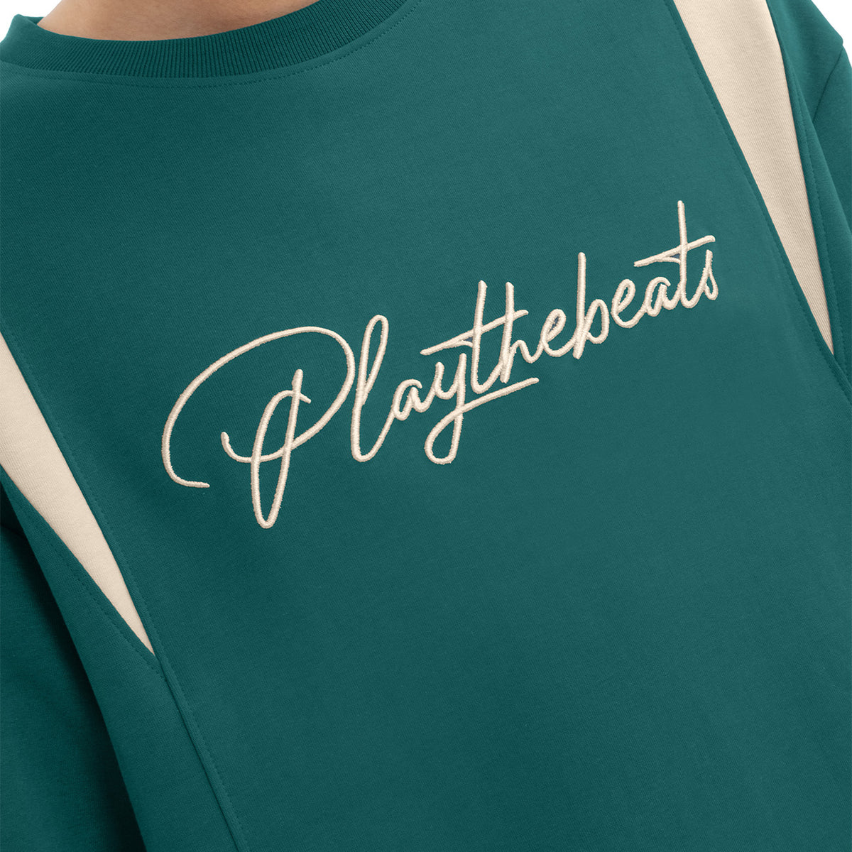 DRUM Select Slogan Embroidery Oversized Tee- Dark Green