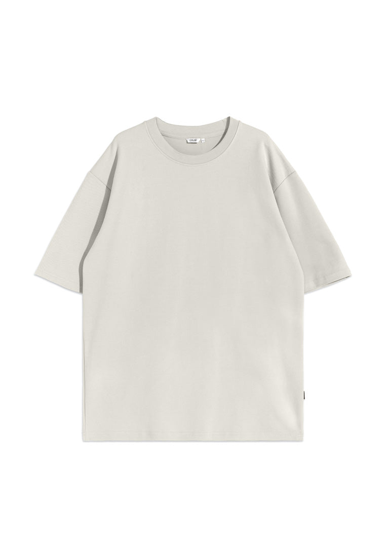 DRUM Select Oversized Texture Short Sleeve Tee- Light Grey
